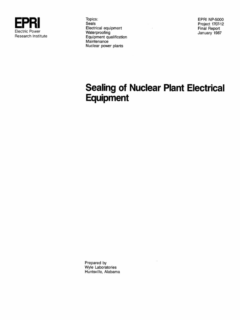 Sealing of Nuclear Plant Electrical Equipment | PDF
