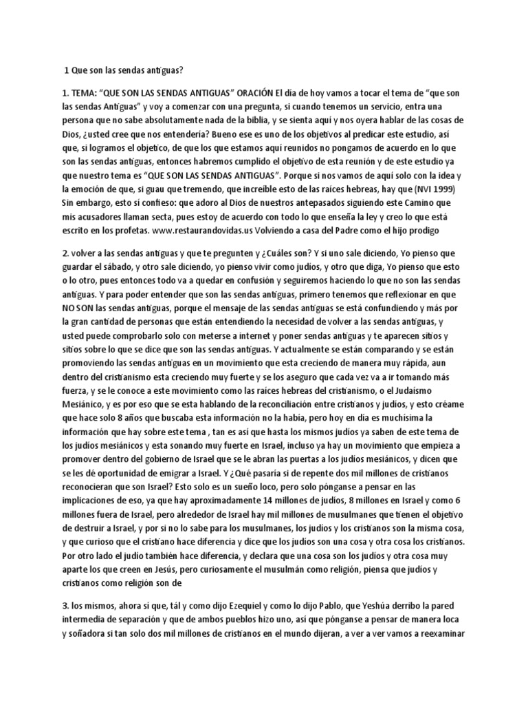 1 Que Son Las Son Sendas Antiguas | PDF | Jesús | Moisés