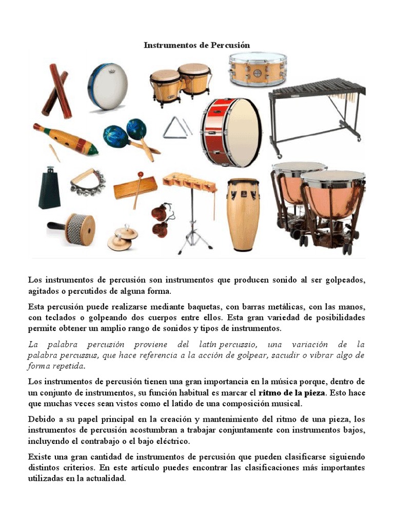 Instrumentos de Percusion Familia | PDF | Instrumentos musicales | Clave