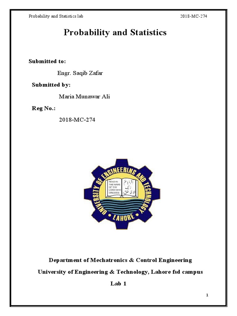 Probability and Statistics: Submitted To | PDF | Matlab | Matrix ...