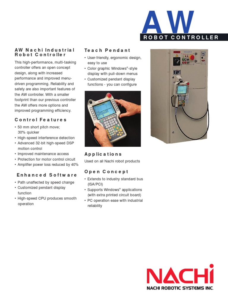 AW Nachi Industrial Robot Controller Teach Pendant | PDF | Programmable ...