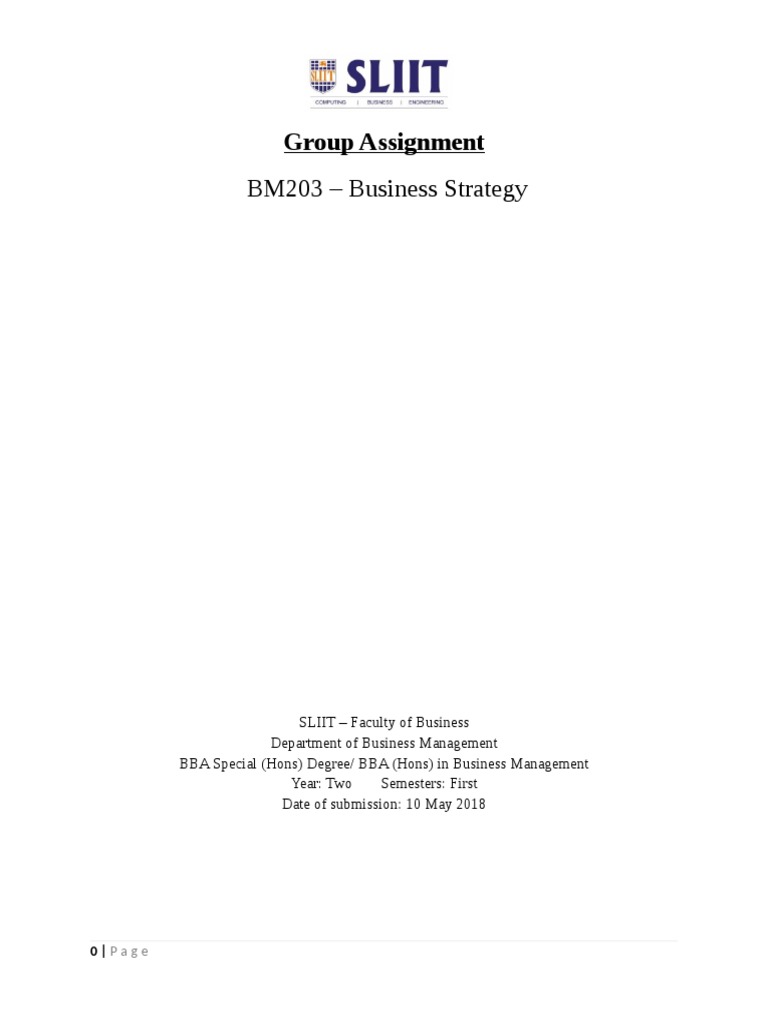 BM203 - Business Strategy: Group Assignment | PDF | Business Ethics ...