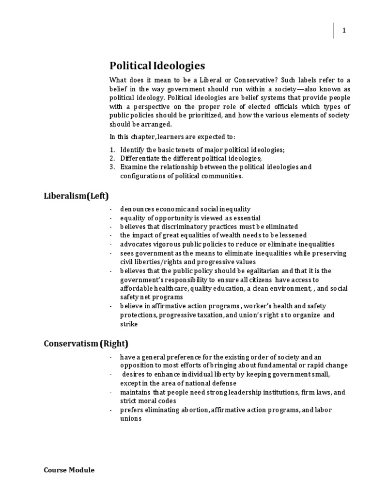 Overview of Political Ideologies | PDF | Communism | Socialism