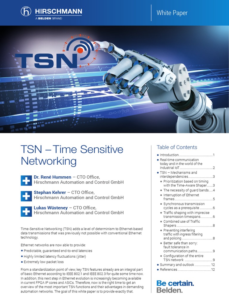 TSN Time Sensitive Networking | PDF | Computer Network | Ethernet