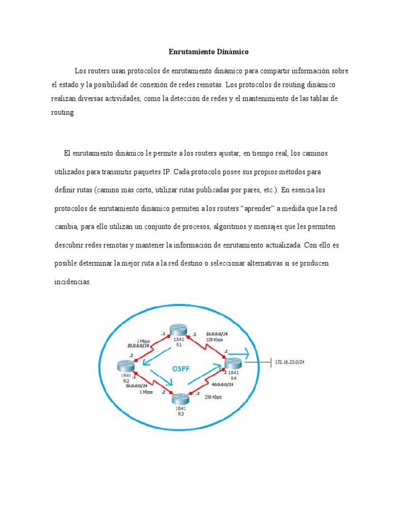 Enrutamiento Dinamico | PDF | Enrutador (Computación) | Protocolos de internet