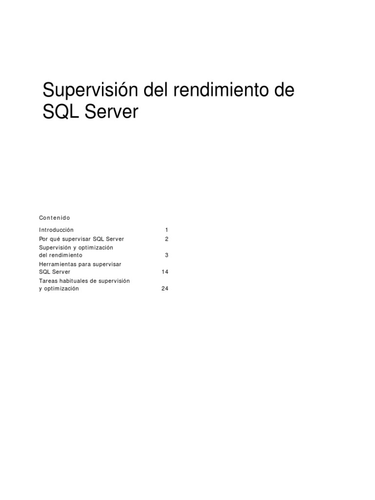 7.1. - Supervision Del Rendimiento | PDF | Servidor SQL de Microsoft | SQL