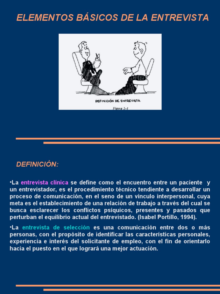 Elementos Básicos de La Entrevista | PDF | Sicología | Psicoterapia