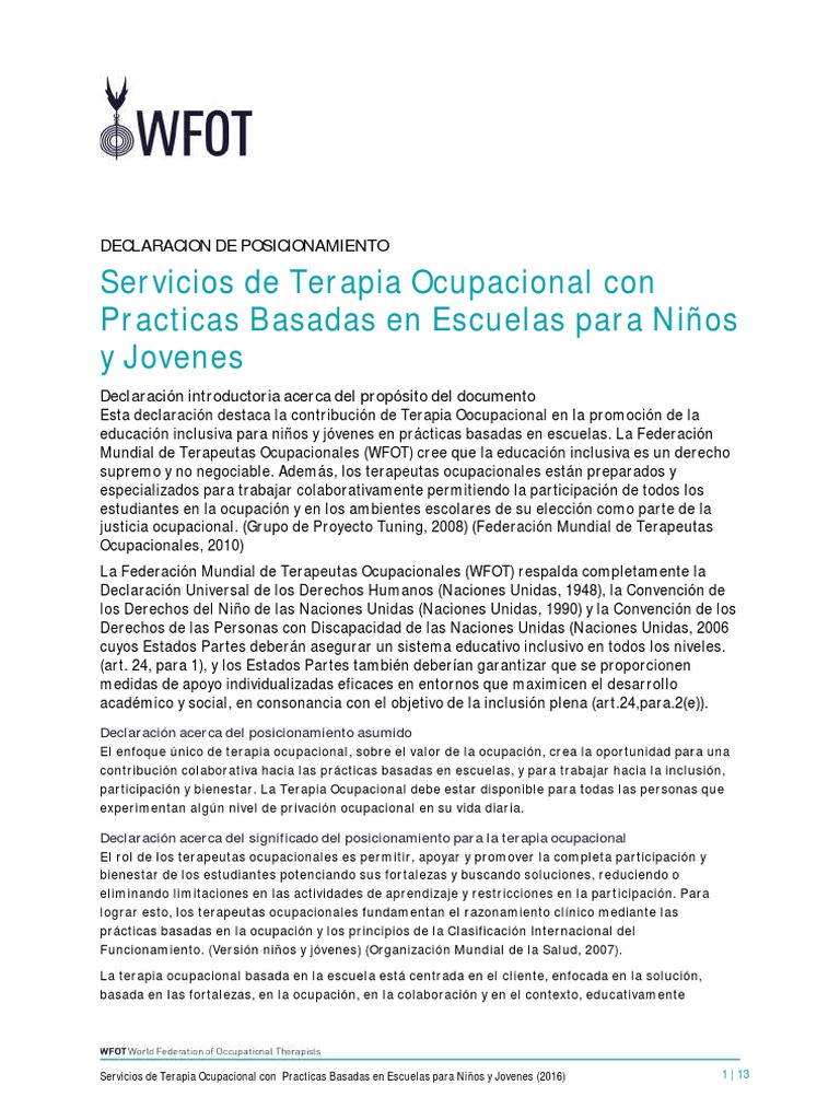 Occupational Therapy Services in School Based Practice For Children and ...