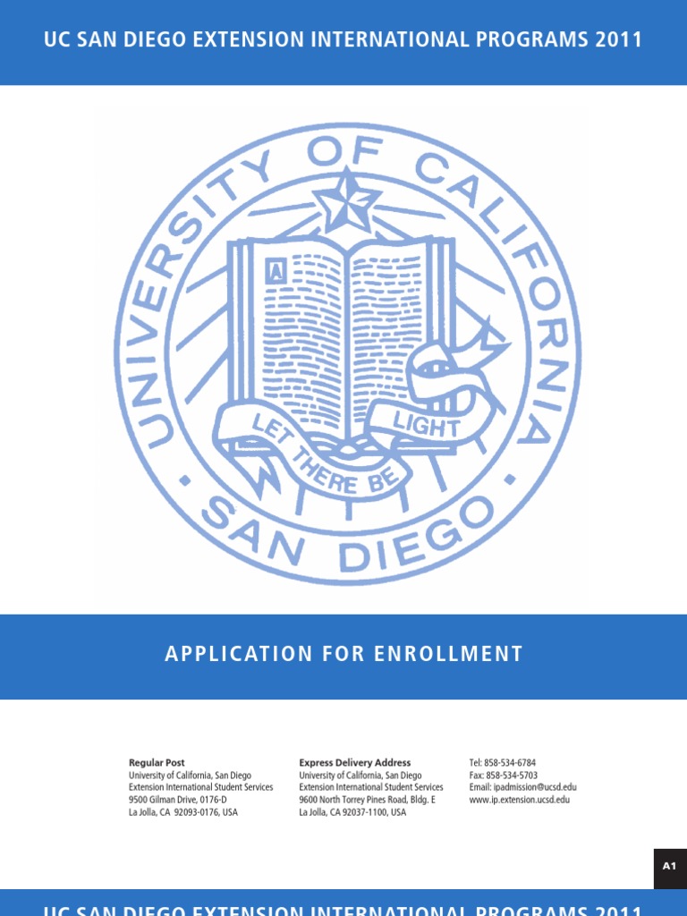 Application for Enrollment in UC San Diego Extension International ...
