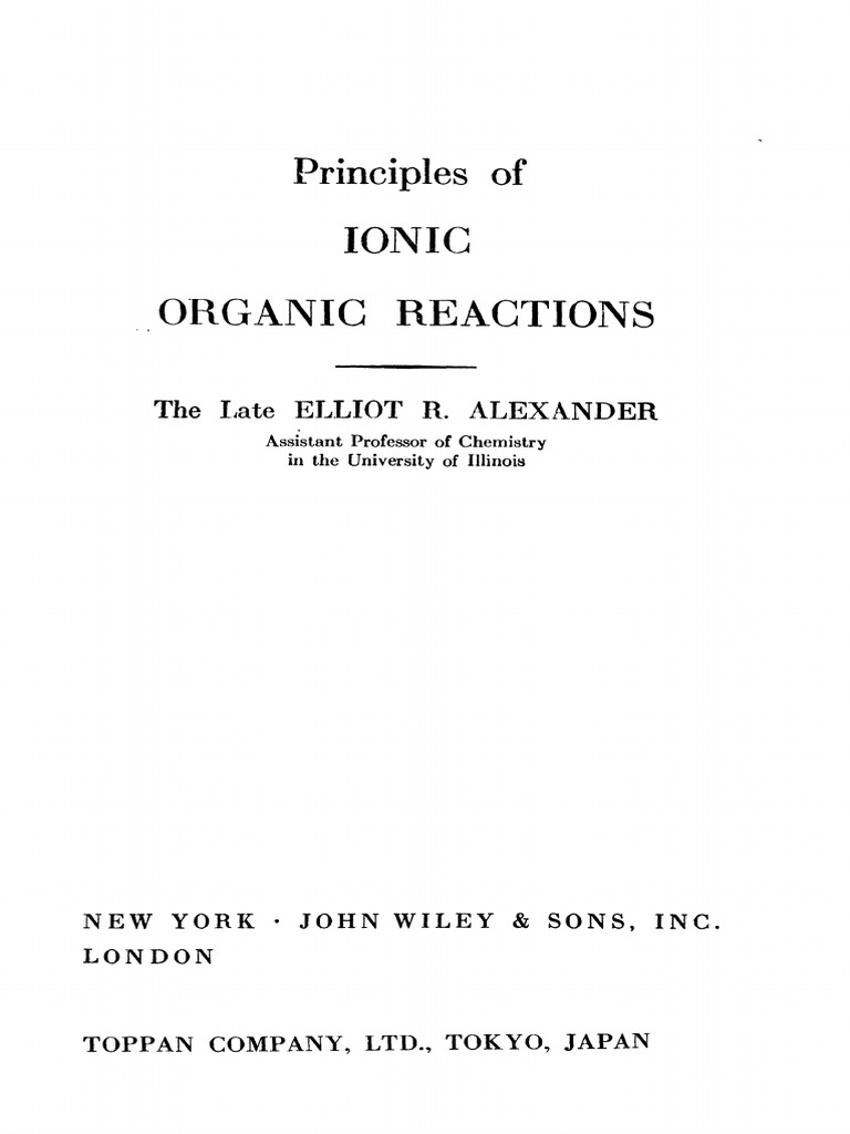 Alexander ER-Principles of Ionic Organic Reactions B0000CHQG7 | PDF ...