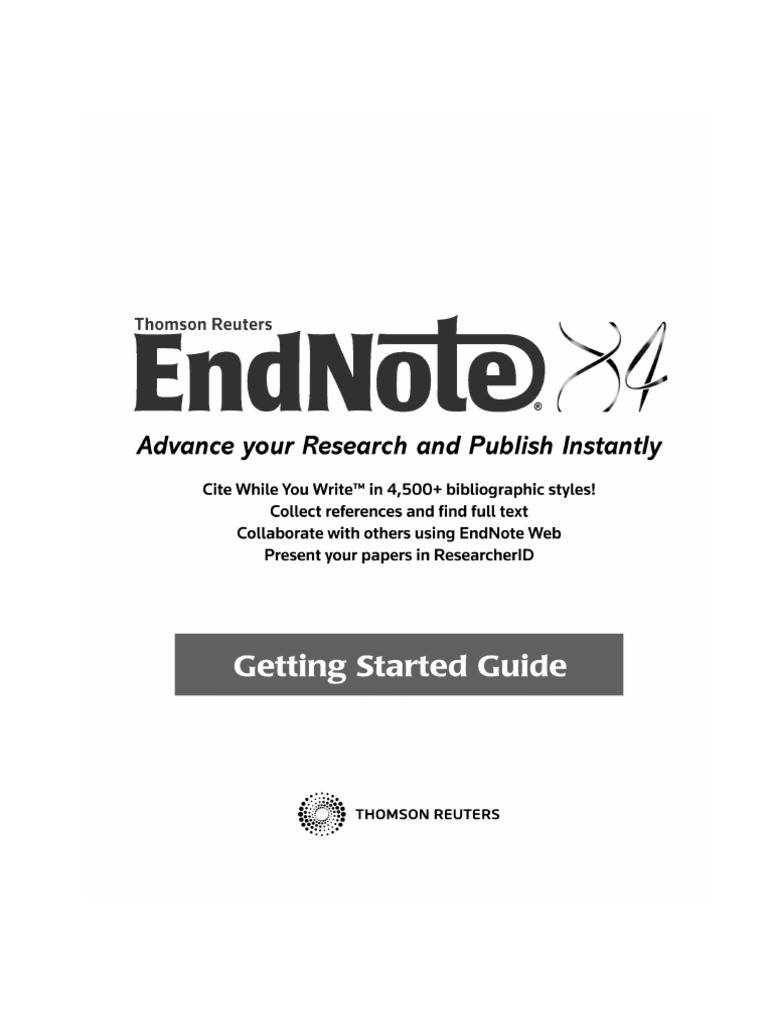GettingStartedGuide Endnote | PDF | Microsoft Word | Installation (Computer Programs)