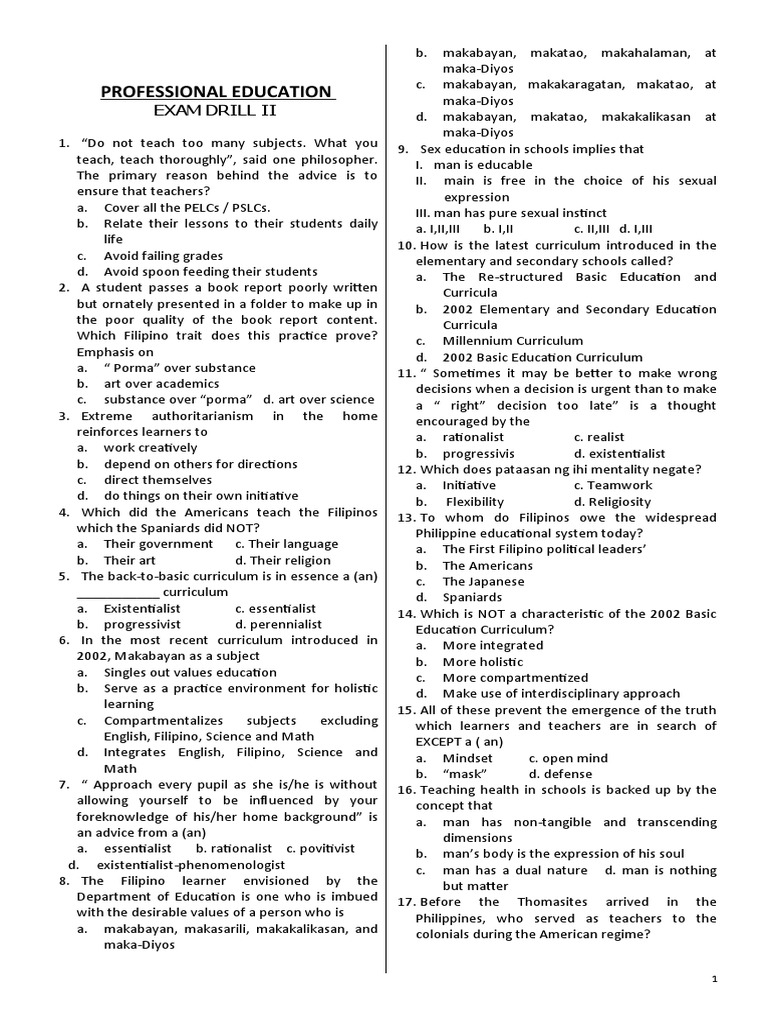 Professional Education Reviewer | PDF | Reading Comprehension | Teachers