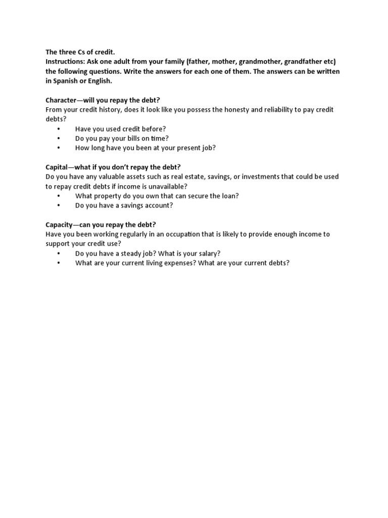 The Three Cs of Credit Fs | PDF | Career & Growth