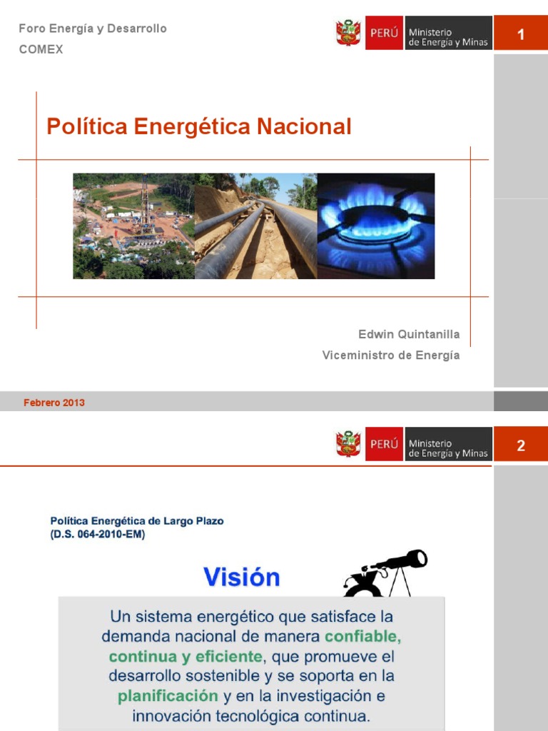 Presentacion Del Sr. Edwin Quintanilla | PDF | La política energética ...