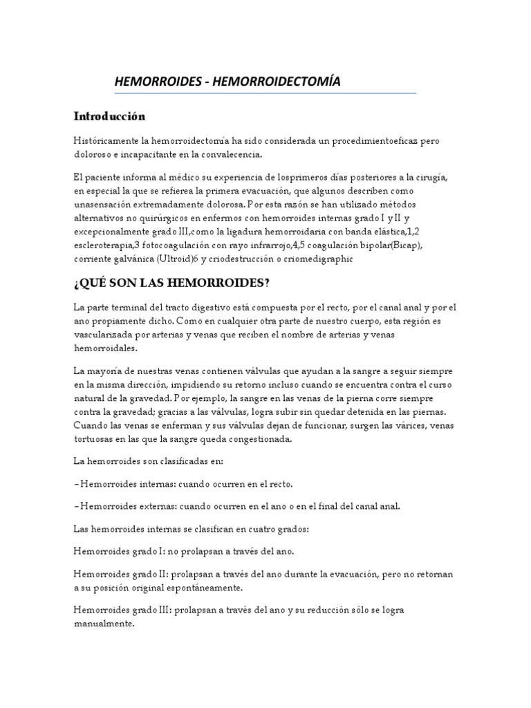 HEMORROIDES | PDF | Hemorroides | Cirugía