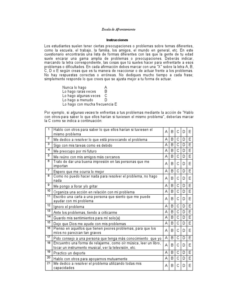 Estrategias de Afrontamiento Juvenil | PDF