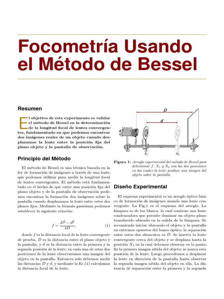 Metodo de Bessel | PDF | Experimentar | Óptica