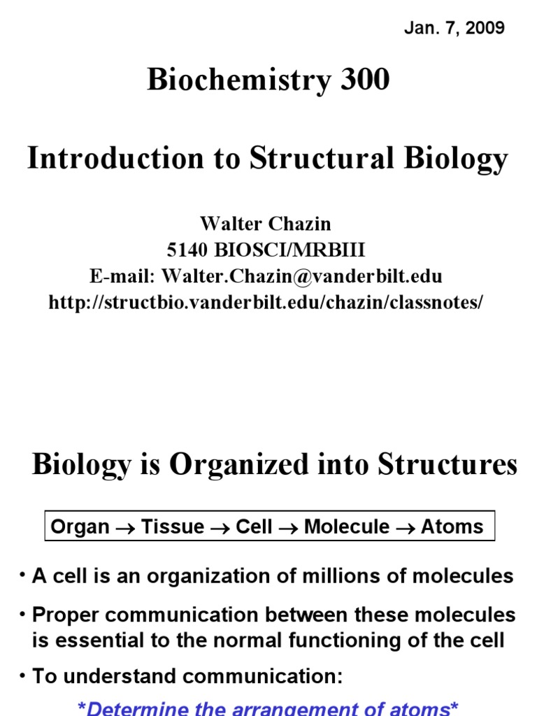 Biochemistry 300 Introduction To Structural Biology | PDF | Protein ...