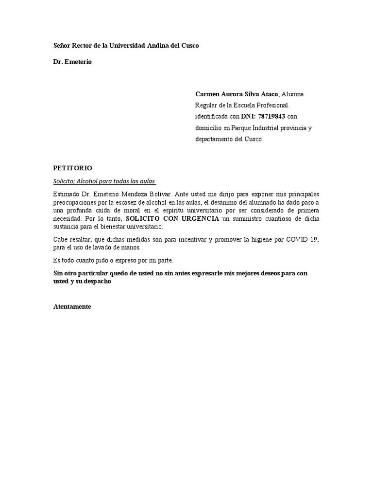 Modelo de Solicitud Simple | PDF