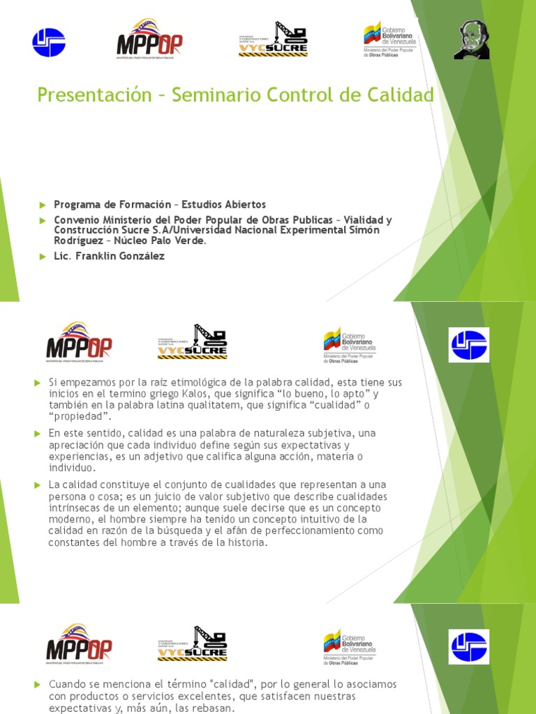 Control de Calidad: Definiciones y Enfoques | PDF | Calidad (comercial ...