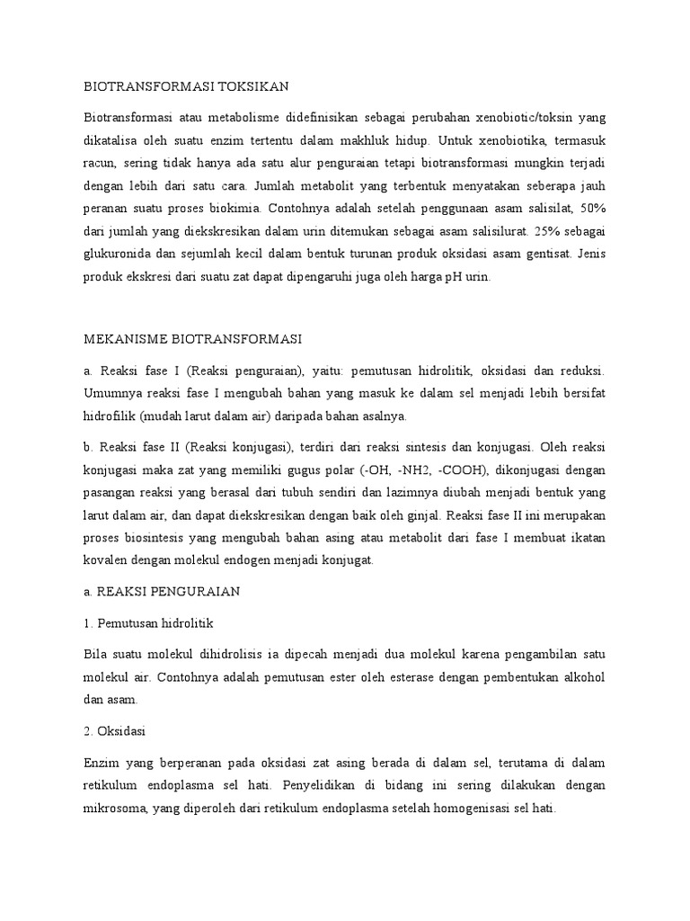 Biotransformasi Toksikan | PDF