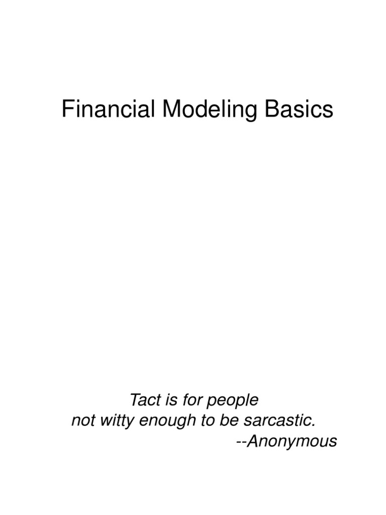 Chapter 9 Financial Modeling Basics | PDF | Mergers And Acquisitions ...
