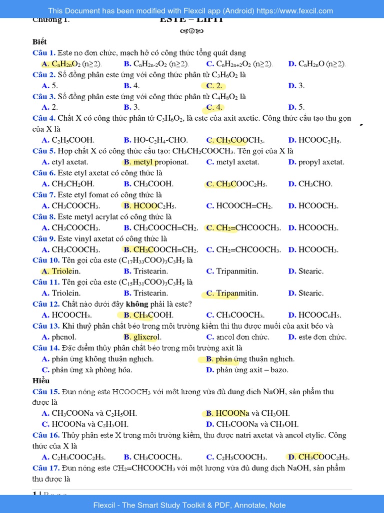 Chương 1 Este Lipit | PDF