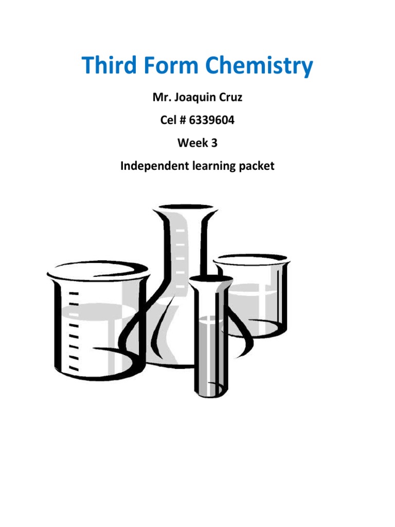 Third Form Chemistry Packet #2 | PDF | Atoms | Periodic Table