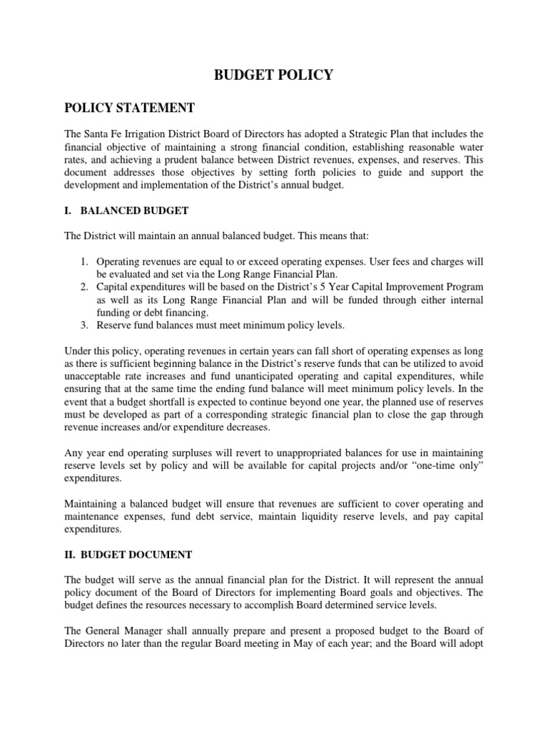 Budget Policy PDF | PDF | Budget | Expense