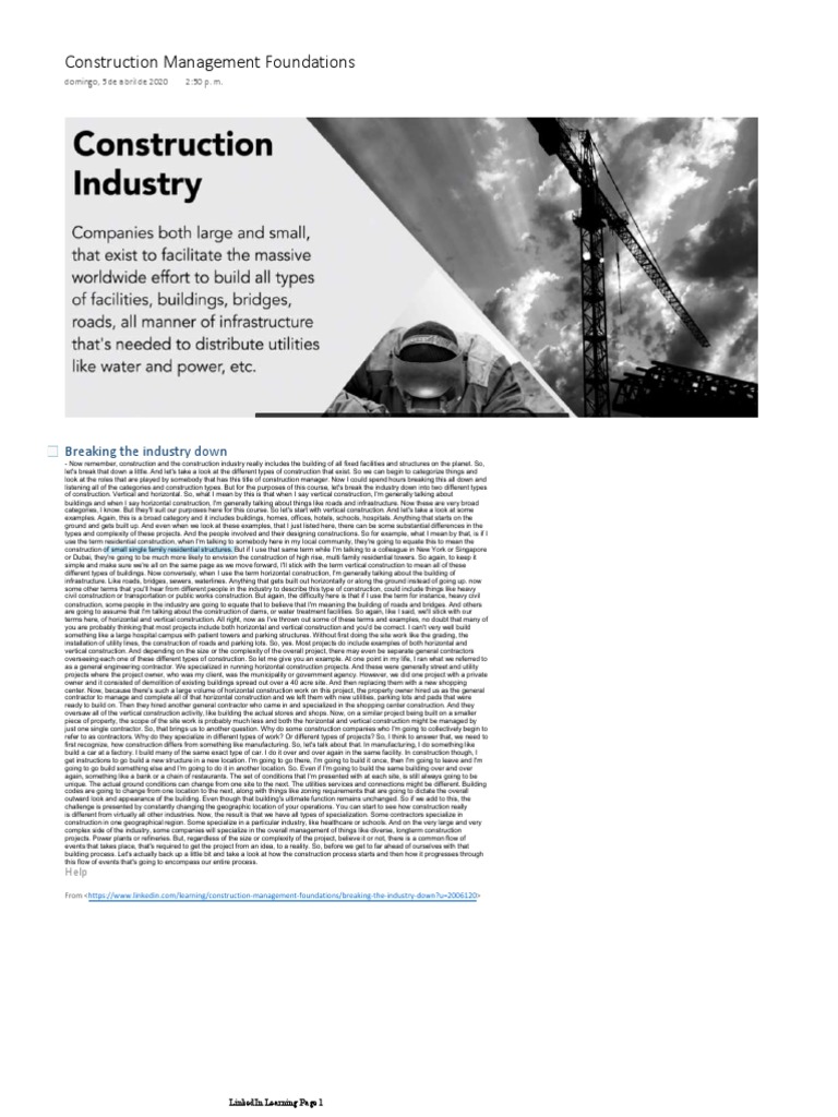 Construction Management Foundations | PDF | Project Management | Architect