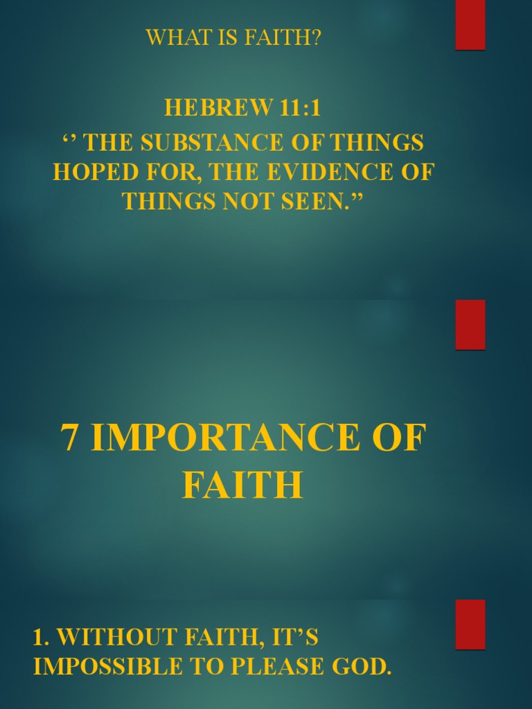 7 Importance of Faith | Download Free PDF | Faith | Jesus