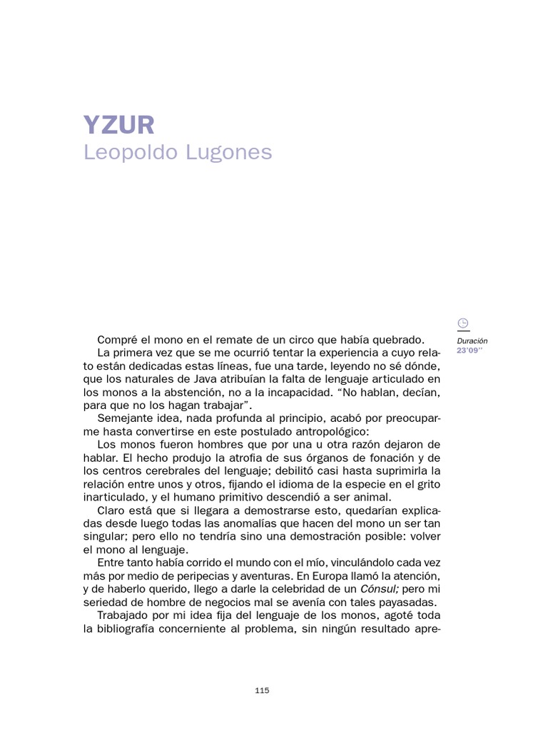 Yzur de Leopoldo Lugones | PDF