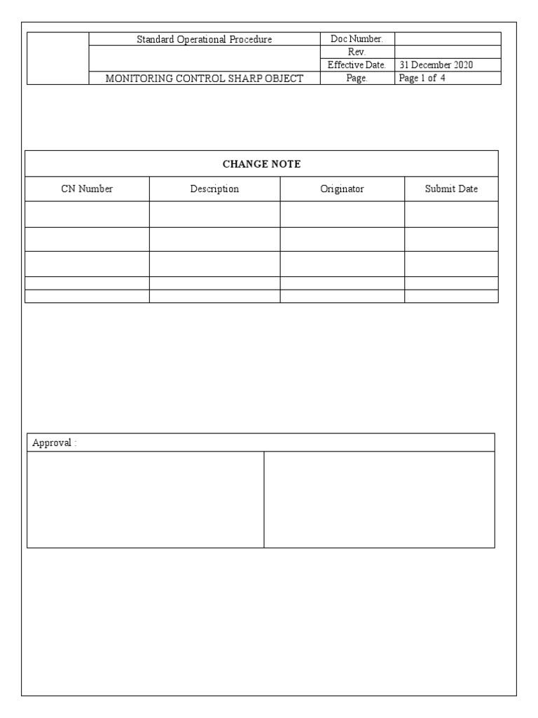Monitoring Control Sharp Object | PDF | Business Process | Business