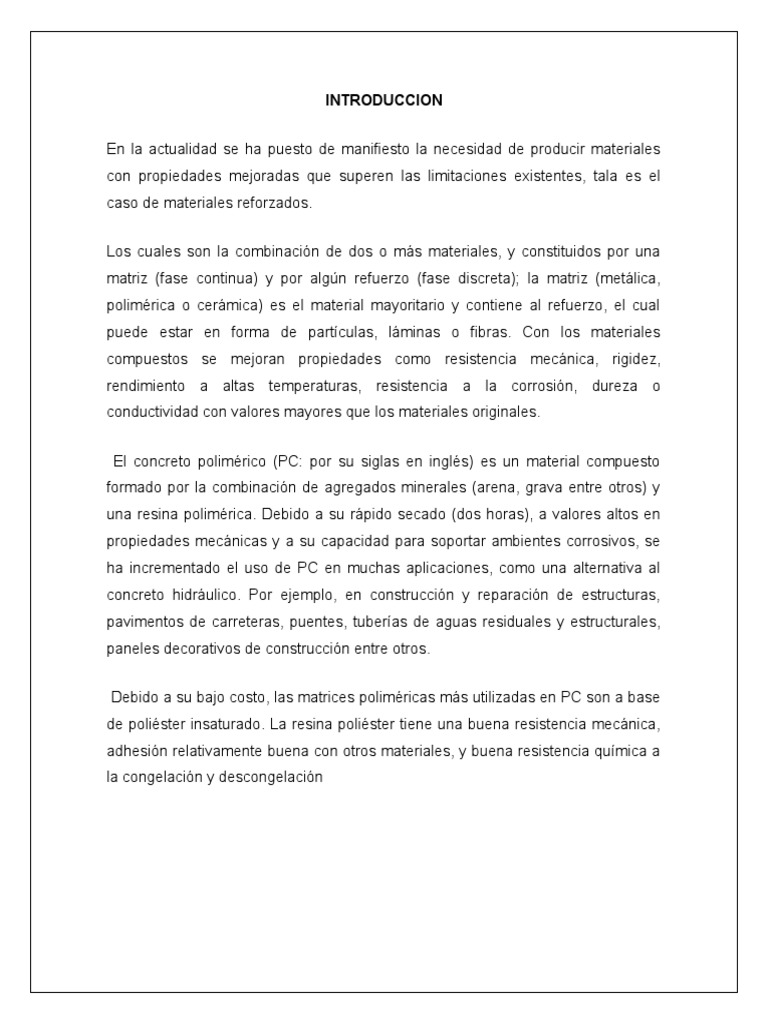 Concreto Polimerico | PDF | Hormigón | Material compuesto
