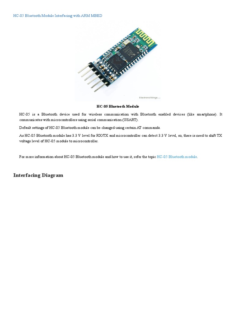 HC-05 Bluetooth Module Interfacing With ARM MBED - MBED | PDF