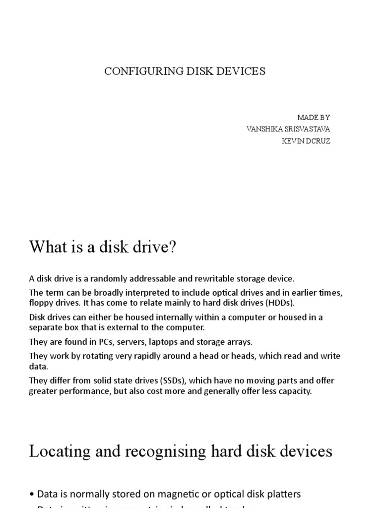 Configuring Disk Devices | PDF | Hard Disk Drive | Disk Storage