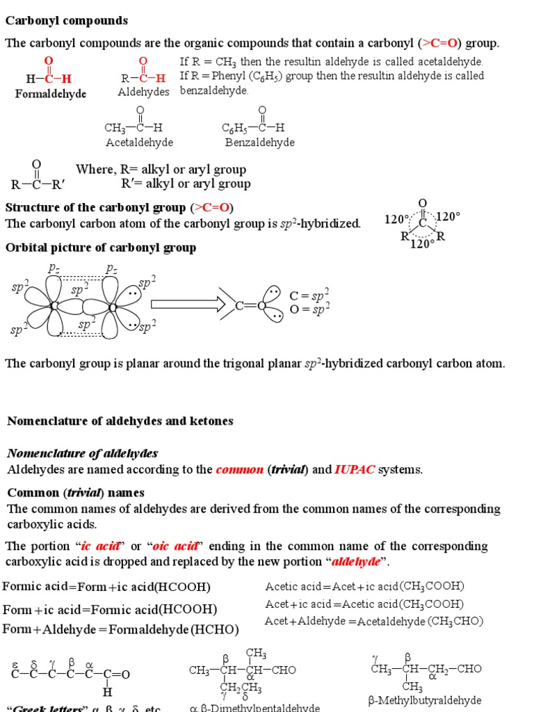 Nomenclature and Reactivity of Carbonyls | PDF | Aldehyde | Ketone