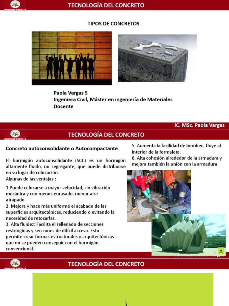Clase 7 Tipos de Concretos | PDF | Hormigón | Materiales