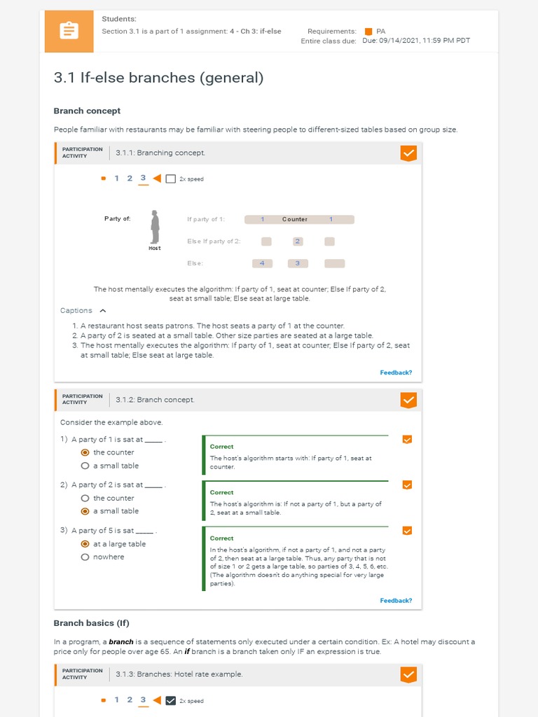 3.1 If-Else Branches (General) : Branch Concept | PDF | Teaching ...