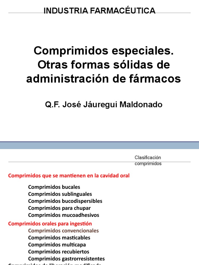 Otras Formas de Tabletas 2021-II | PDF | Tableta (Farmacia ...