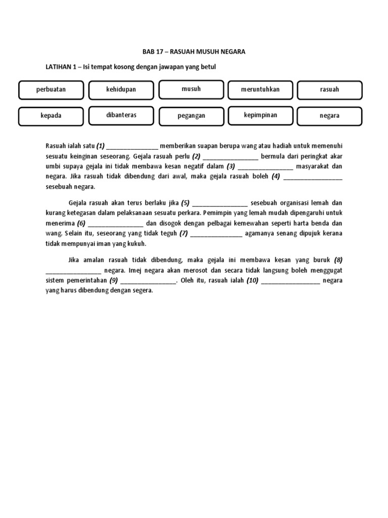 Modul Unit 17 - Rasuah Musuh Negara | PDF