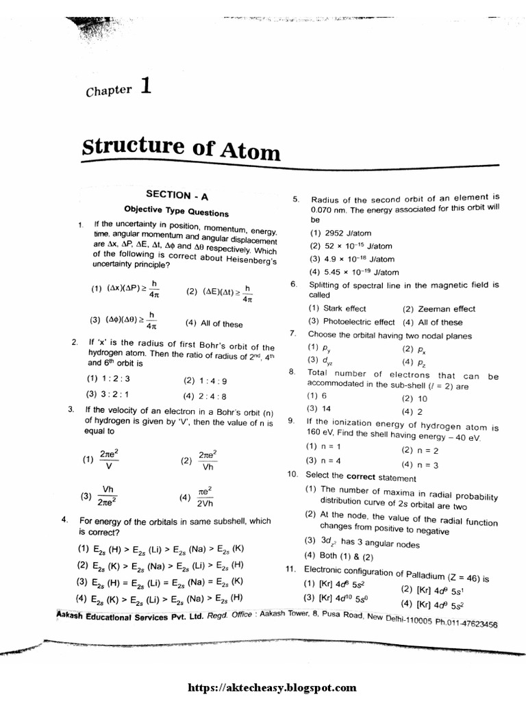 Aakash Last Leap Chemistry Material | PDF
