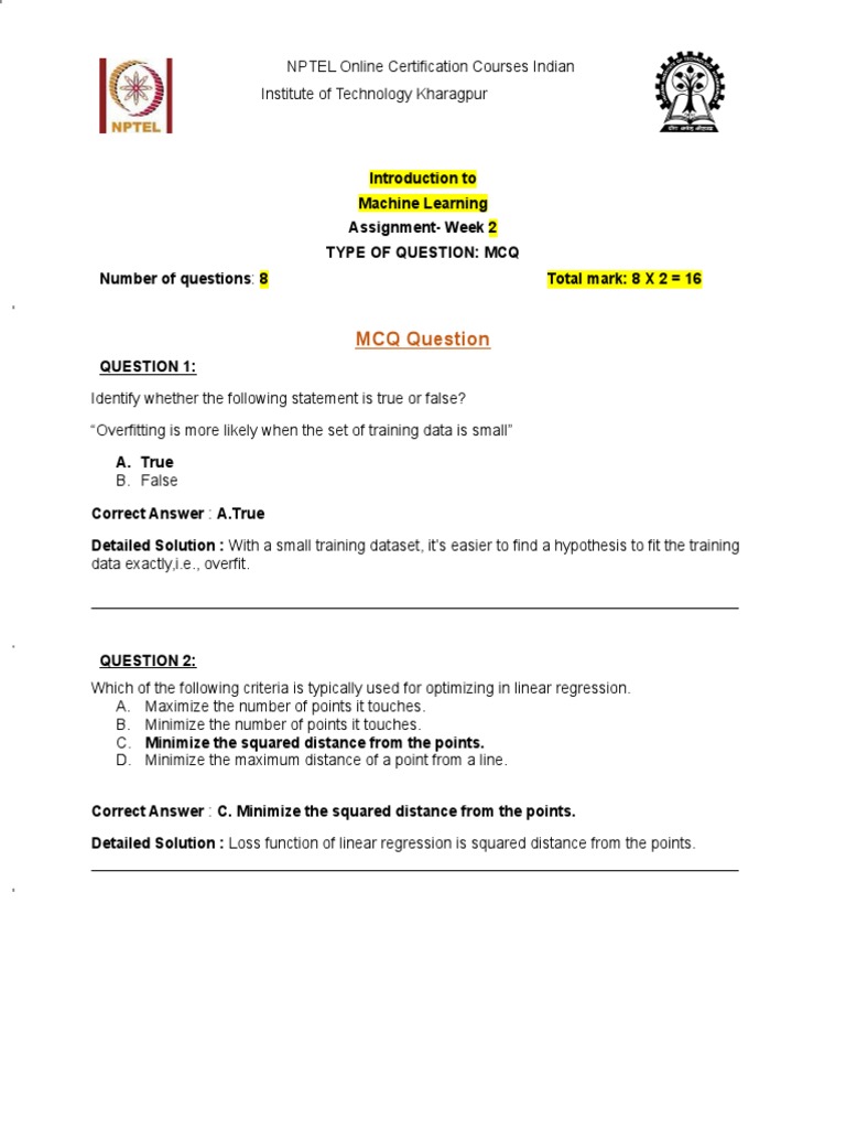 MCQ Question | PDF | Cognitive Science | Machine Learning