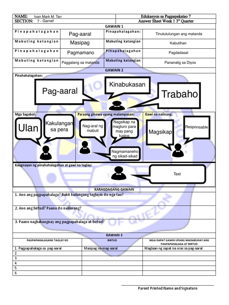 ANSWER-SHEET-WEEK-1 - Online | PDF