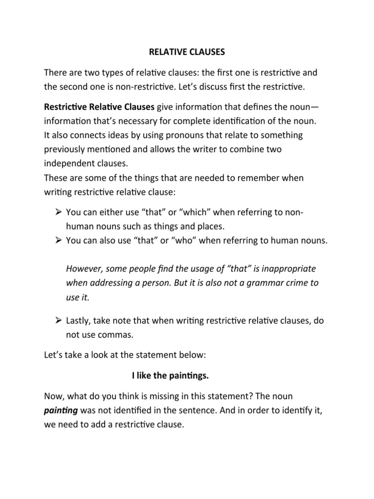 Relative Clauses | PDF | Human Communication | Language Mechanics