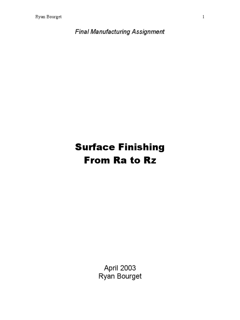 SurfaceFinish Report | PDF | Surface Roughness | Machining