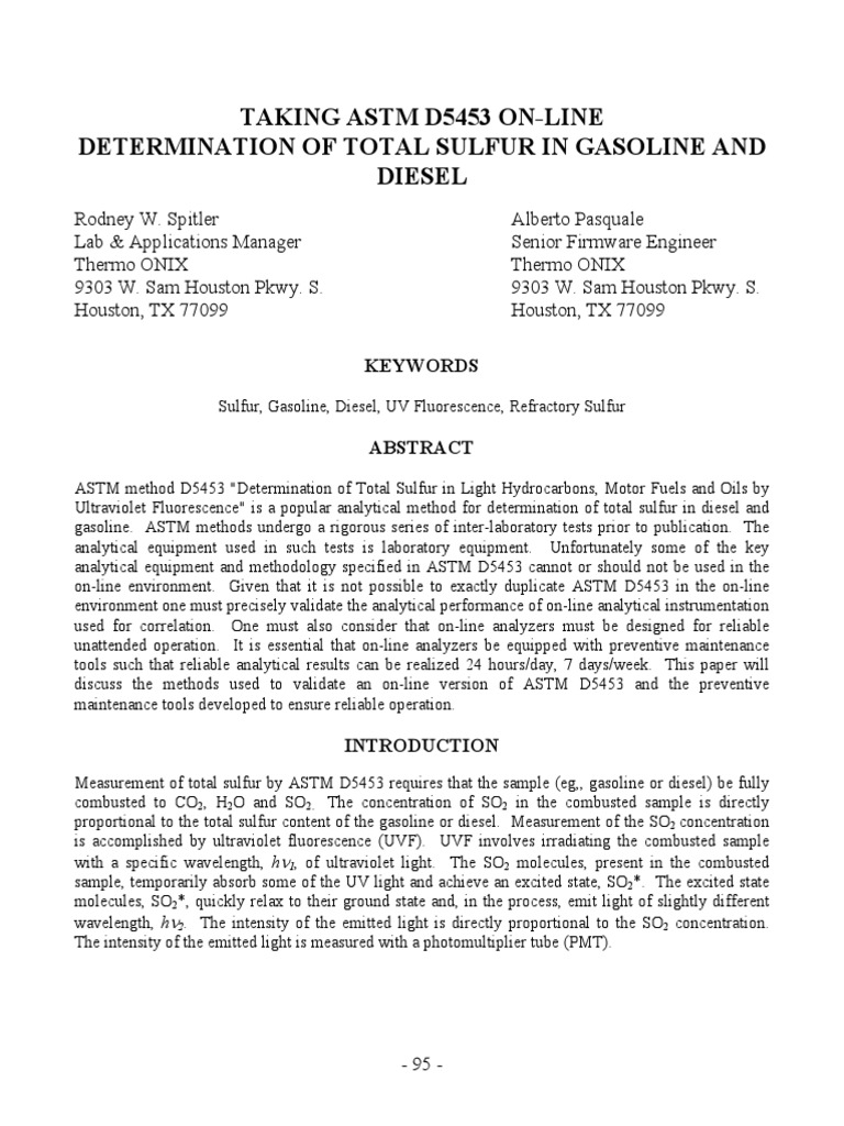 Astm d5453 On-Line | PDF | Combustion | Ultraviolet