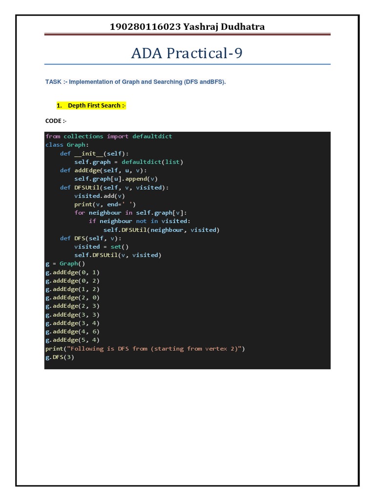 ADA Practical-9 | PDF