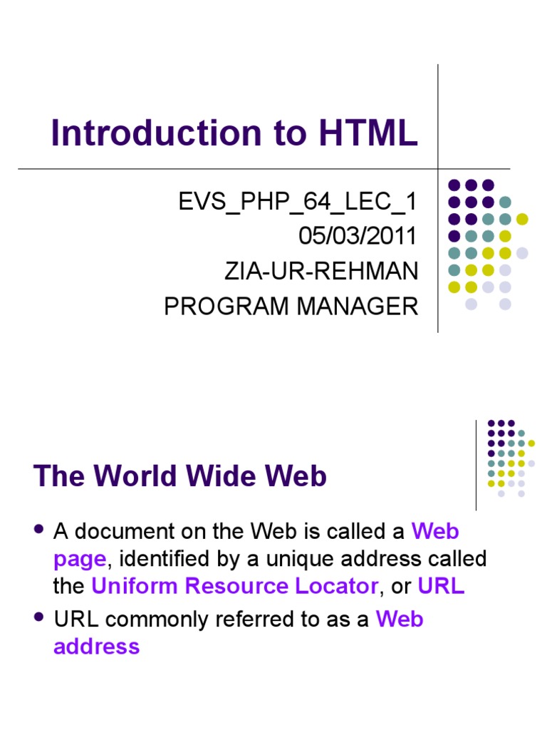 PHP 64 Lec 1 | PDF | Html | Html Element