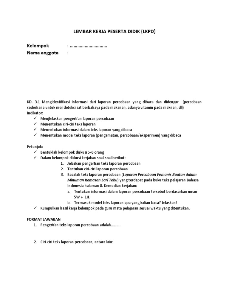 1 LKPD Teks Lho | PDF